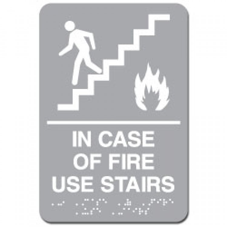 In Case of Fire Use Stairs Sign
