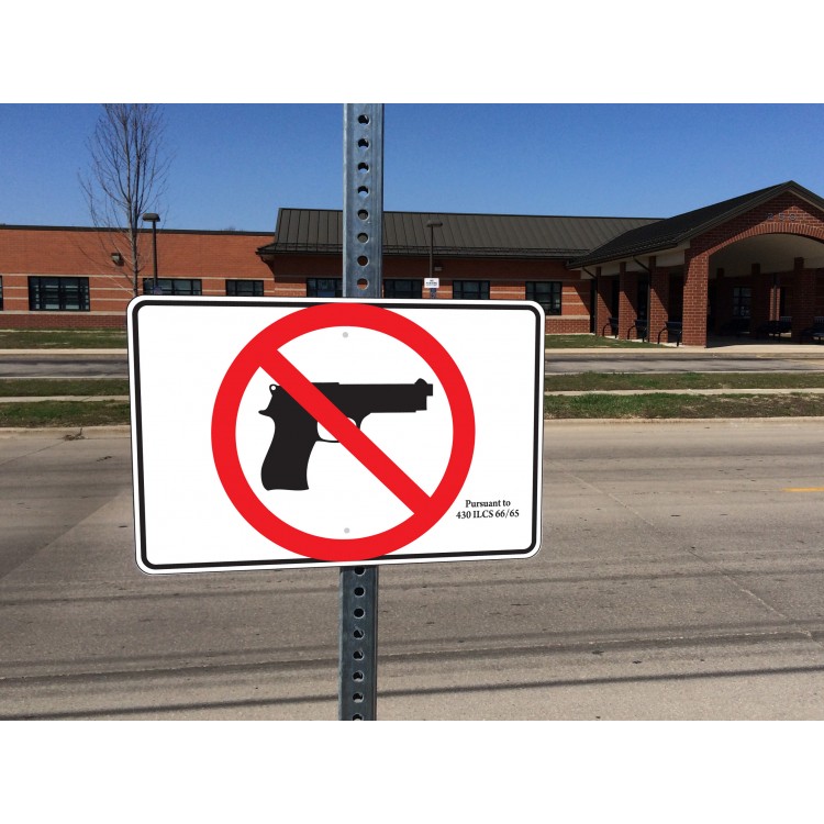 Illinois Concealed Carry 12" x 18" Aluminum Sign