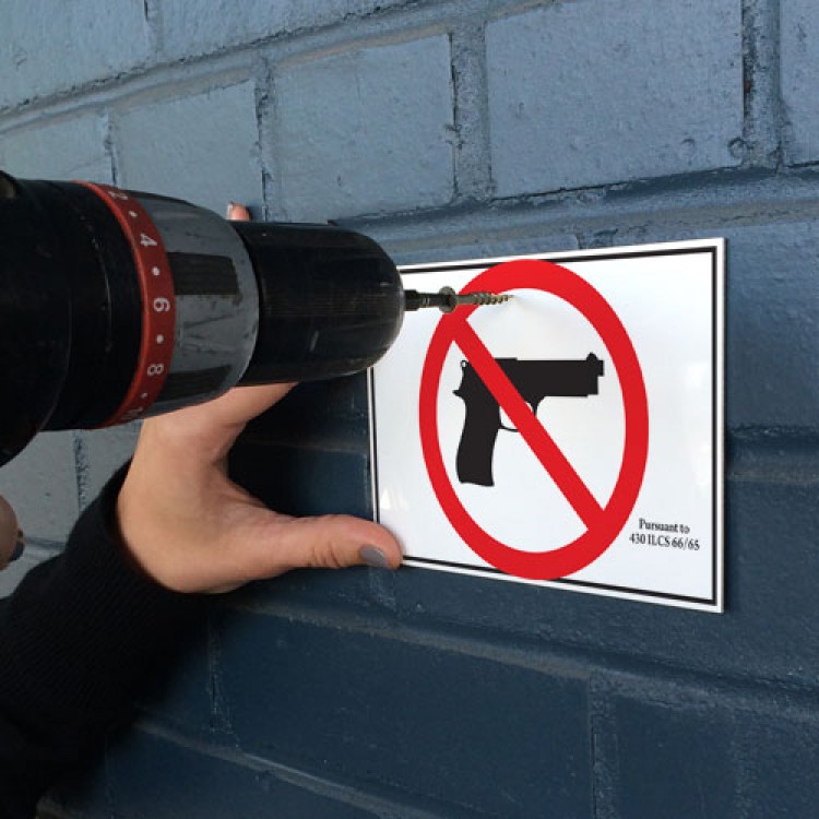 Illinois Concealed Carry 4" x 6" Aluminum Sign