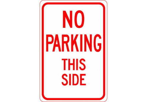 No Parking This Side Sign