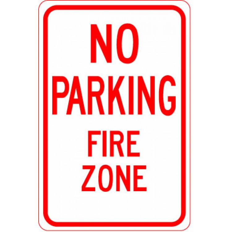 No Parking Fire Zone Sign