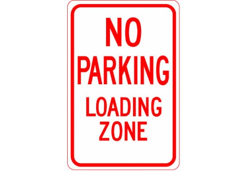 No Parking Loading Zone Sign