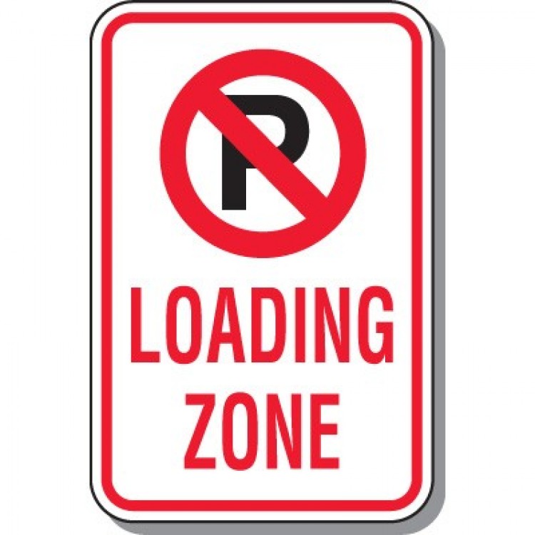 No Parking Loading Zone with Symbol Sign