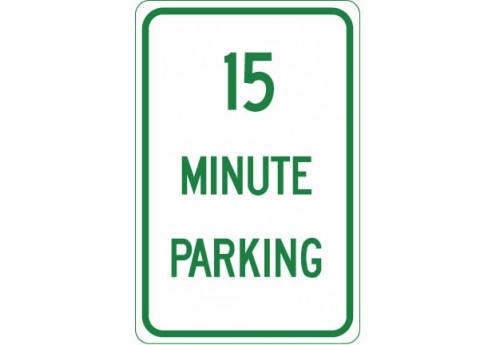 15 Minute Parking Sign
