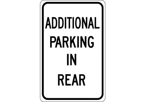 Additional Parking In Rear Sign