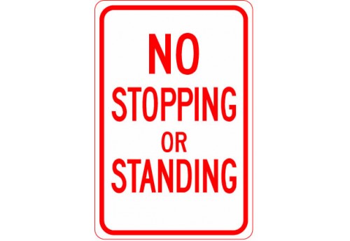 No Stopping or Standing Sign