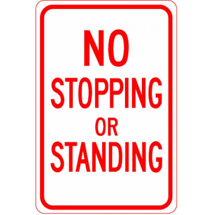 No Stopping or Standing Sign